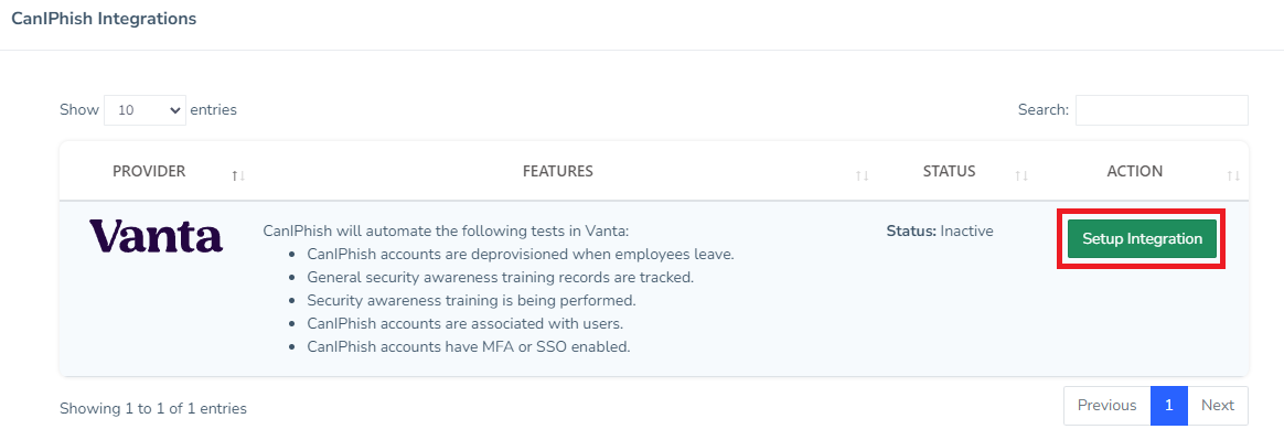 Vanta - Security Awareness Training Integration – Knowledge Base