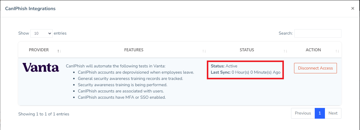 Vanta - Security Awareness Training Integration – Knowledge Base